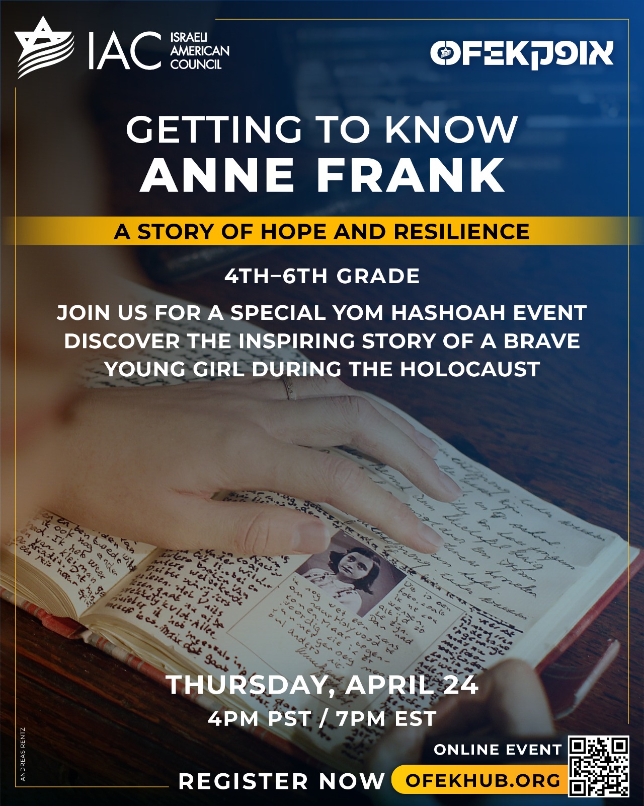 IAC | Getting to Know Anne Frank: A Story of Hope and Resilience A Special Event in Honor of Yom ...